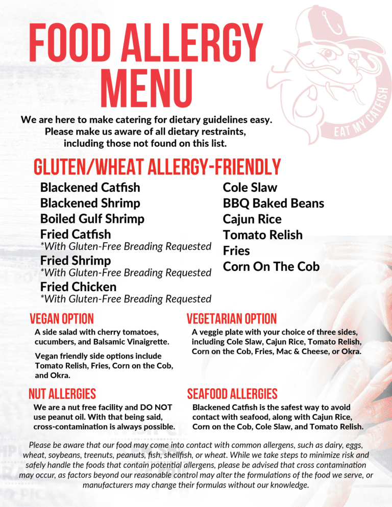 Catering Allergen Menu