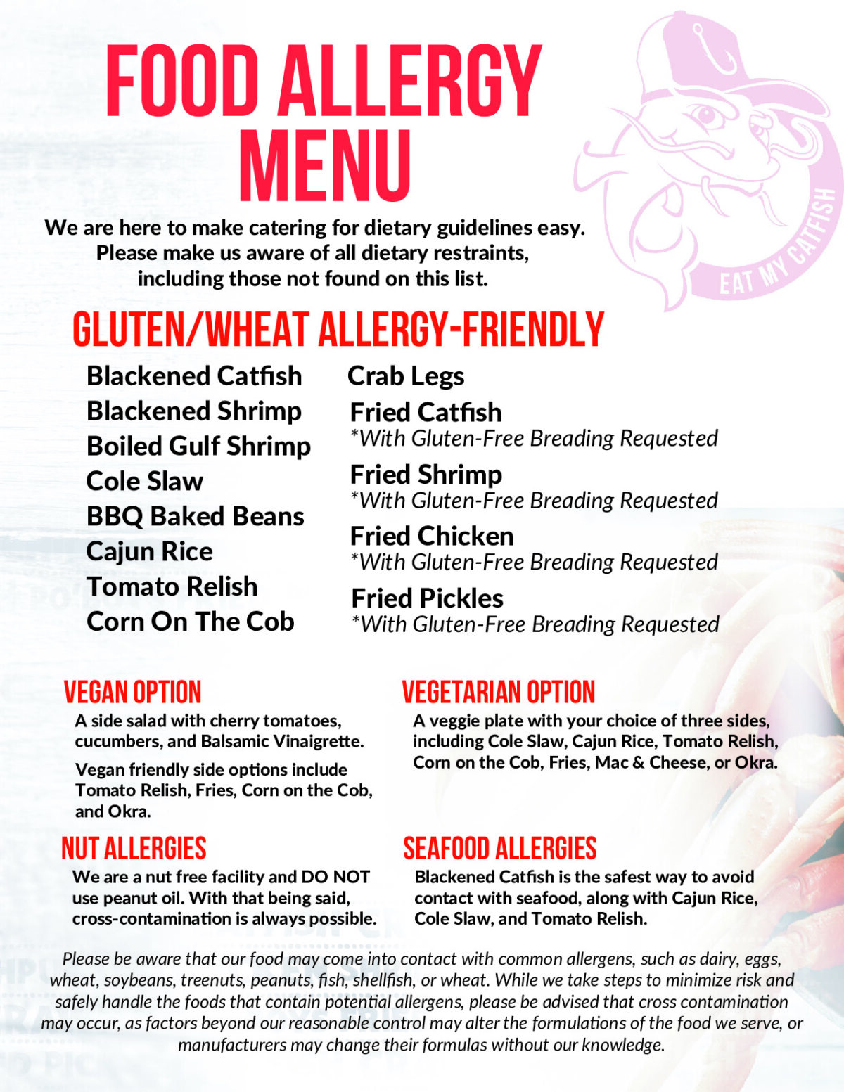 Catering Allergen Menu